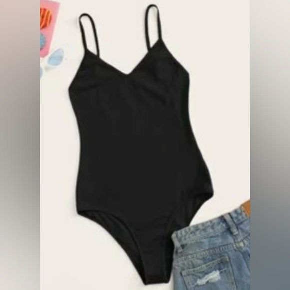 SHEIN | Tops | Basic V Neck Cheeky Bodysuit | Poshmark